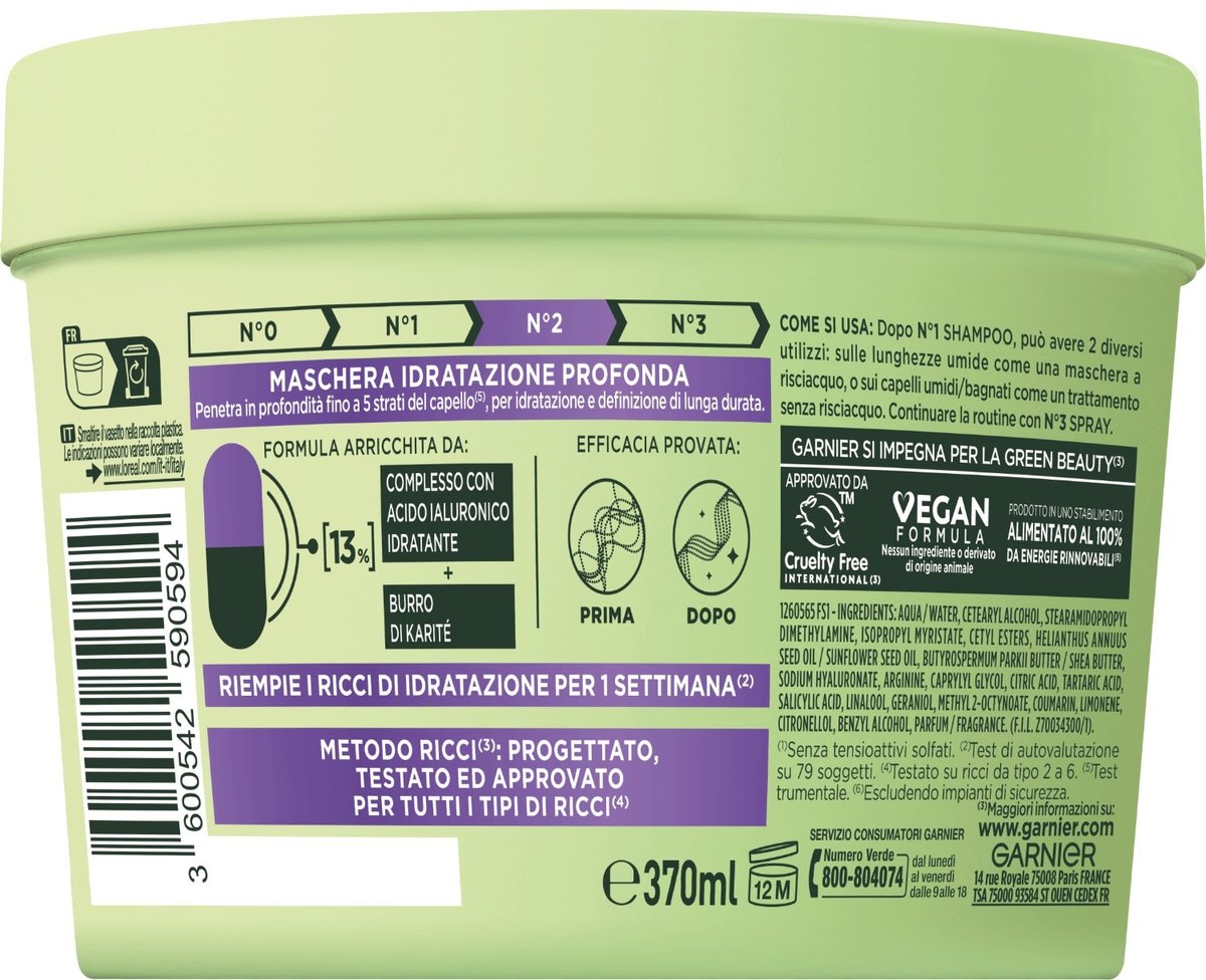 Maschera Idratante Capelli Ricci - Fructis Metodo Ricci | Garnier